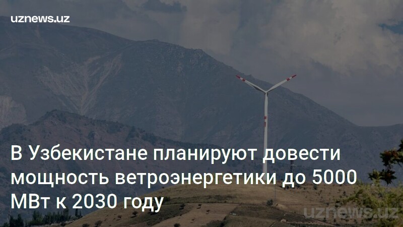В Узбекистане планируют довести мощность ветроэнергетики до 5000 МВт к 2030 году - UzNews.uz