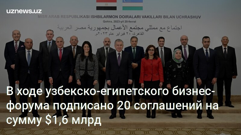 В ходе узбекско-египетского бизнес-форума подписано 20 соглашений на сумму $1,6 млрд - UzNews.uz