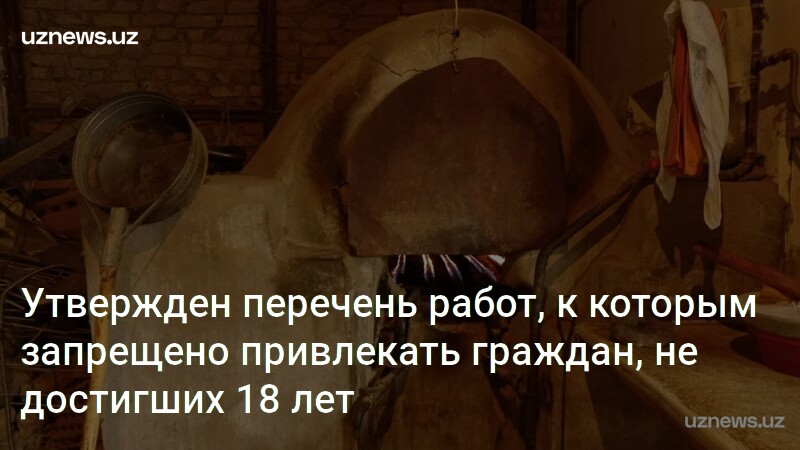 Утвержден перечень работ, к которым запрещено привлекать граждан, не достигших 18 лет - UzNews.uz