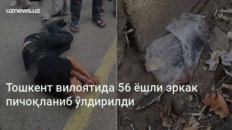 Тошкент вилоятида 56 ёшли эркак пичоқланиб ўлдирилди - UzNews.uz