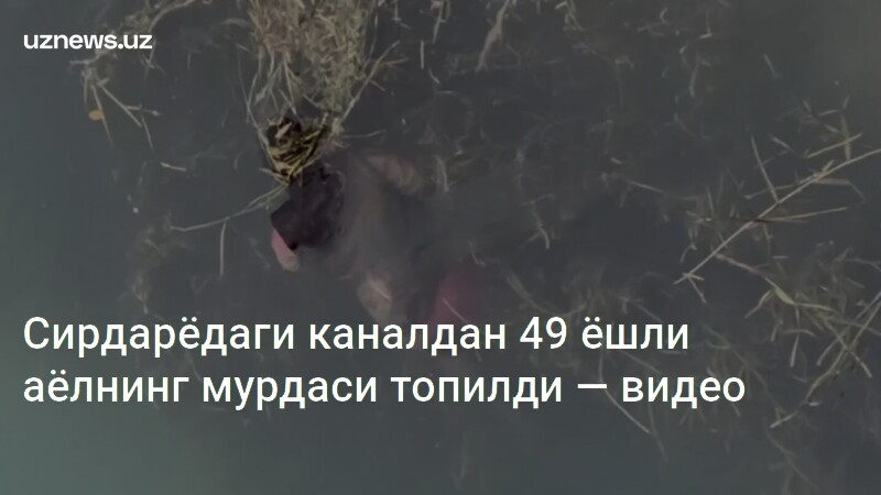 Сирдарёдаги каналдан 49 ёшли аёлнинг мурдаси топилди — видео - UzNews.uz