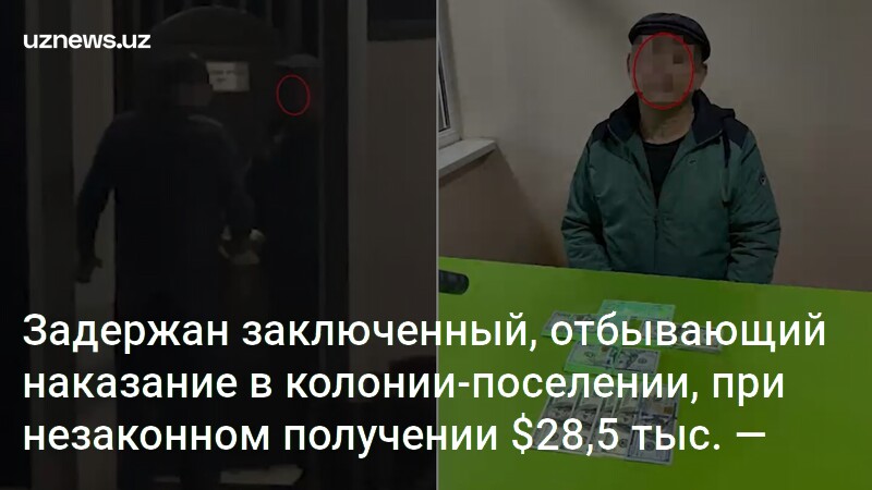 Задержан заключенный, отбывающий наказание в колонии-поселении, при незаконном получении $28,5 ...