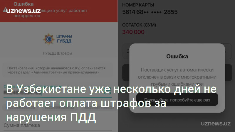 В Узбекистане уже несколько дней не работает оплата штрафов за нарушения ПДД - UzNews.uz