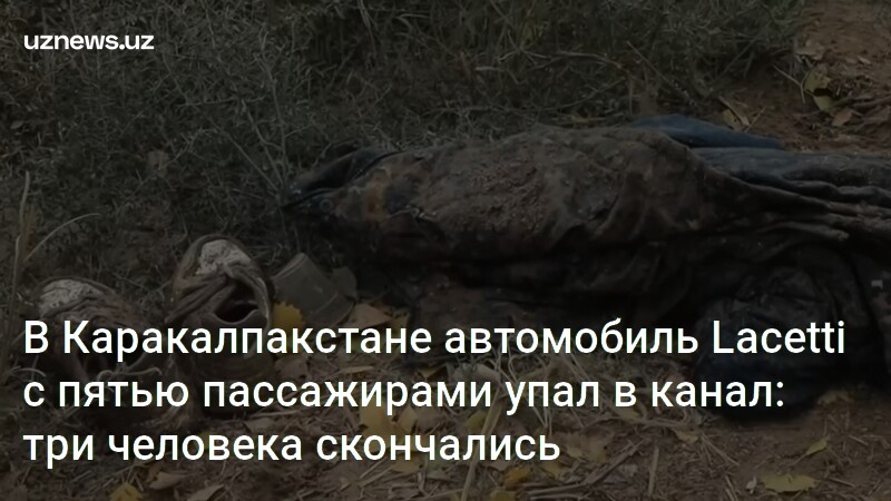 В Каракалпакстане автомобиль Lacetti с пятью пассажирами упал в канал: три человека скончались ...
