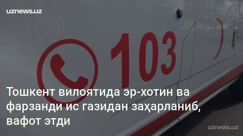 Тошкент вилоятида эр-хотин ва фарзанди ис газидан заҳарланиб, вафот этди - UzNews.uz