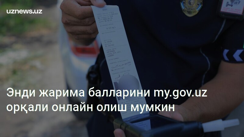 Энди жарима балларини my.gov.uz орқали онлайн олиш мумкин - UzNews.uz