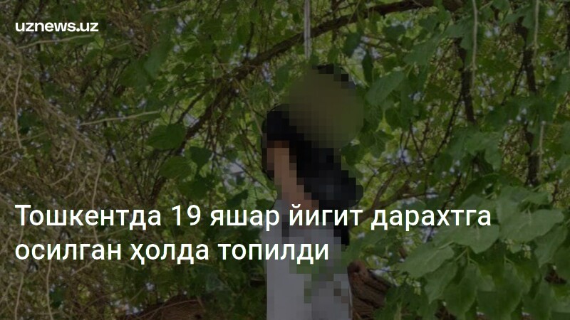 Тошкентда 19 яшар йигит дарахтга осилган ҳолда топилди - UzNews.uz